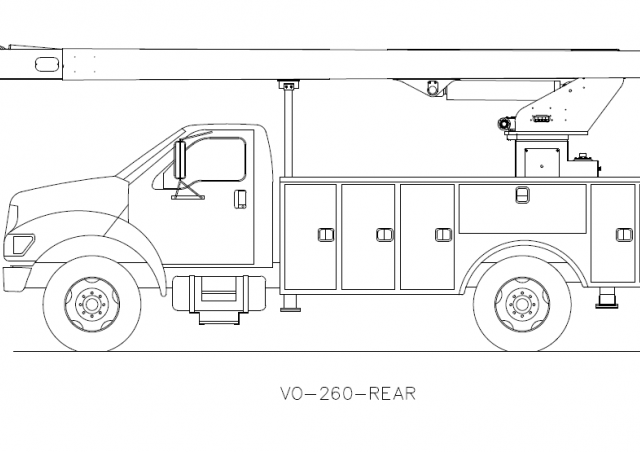 Versalift VO-260-REAR Specs & Dimensions (2017 - 2025) | Trailer Mounted Articulating Boom Lifts ...
