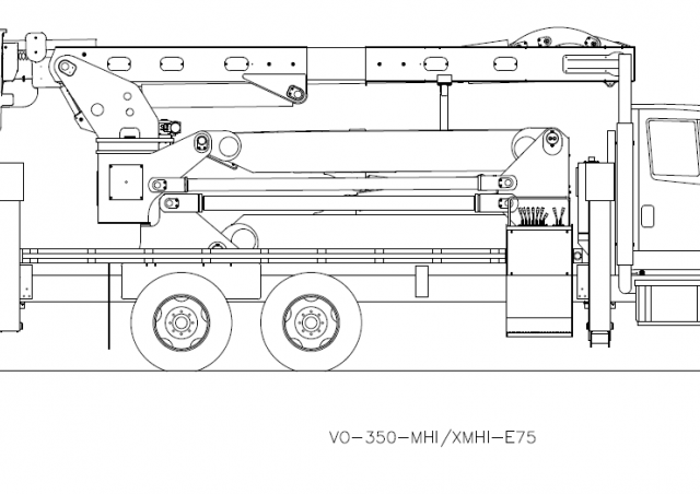 Versalift VO-350-XMHI-E75 ELEVATOR Specs & Dimensions (2017 - 2025) | Trailer Mounted ...