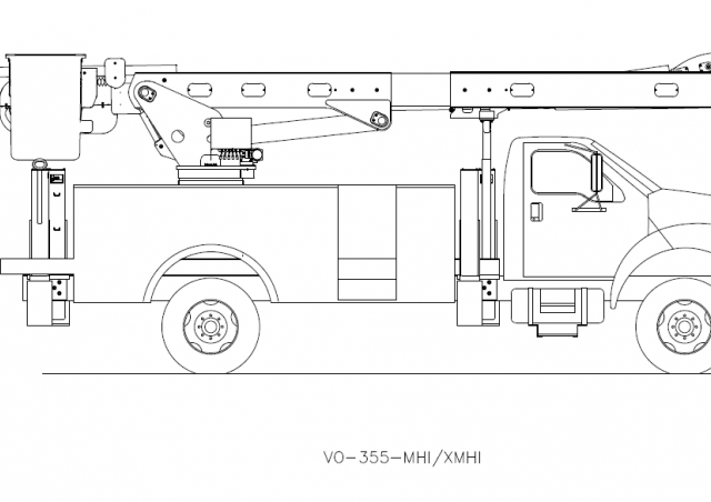 Versalift VO-355-MHI Specs & Dimensions (2017 - 2025) | Trailer Mounted Articulating Boom Lifts ...