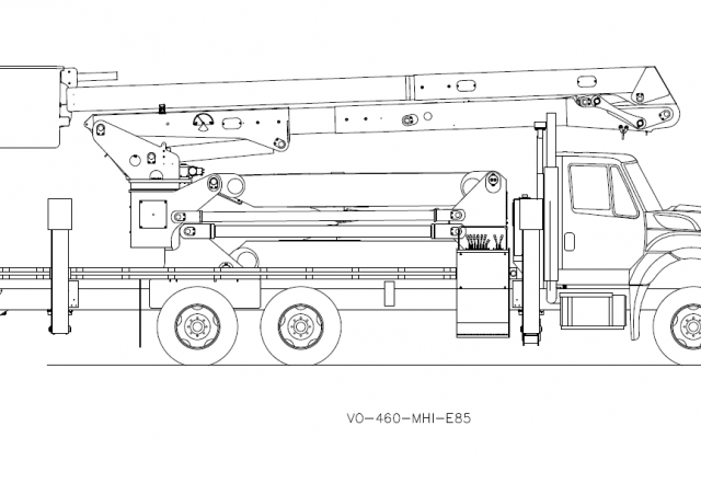 Versalift VO-460MHI-E85 ELEVATOR Specs & Dimensions (2017 - 2025) | Trailer Mounted Articulating ...