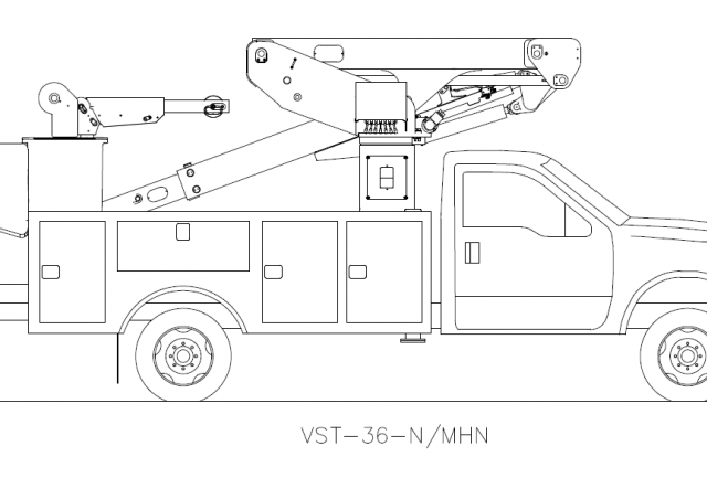 Versalift VST-36-MHN Specs & Dimensions (2017 - 2025) | Trailer Mounted Articulating Boom Lifts ...