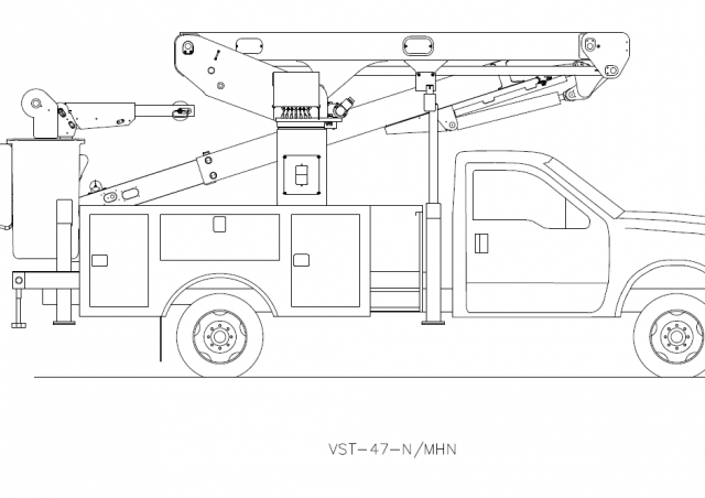 Versalift VST-47-MHN Specs & Dimensions (2017 - 2025) | Trailer Mounted Articulating Boom Lifts ...