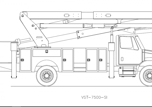 Versalift VST-7500-SI Specs & Dimensions (2017 - 2025) | Trailer Mounted Articulating Boom Lifts ...