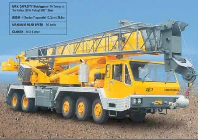 Til TMS 875 MK II crane - load chart, specs & dimensions (2017 - 2019 ...