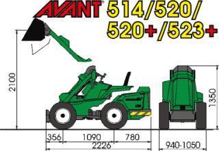 Avant Tecno 523+ Wheel Loader Specs (2002 - 2005) | LECTURA Specs