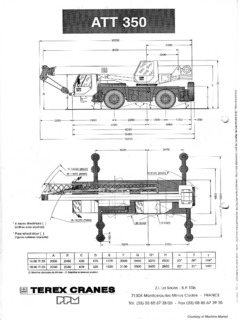Terex-PPM ATT 350/2 crane - load chart, specs (1999 - 2003) | LECTURA Specs