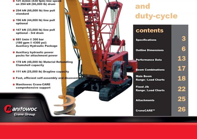 Manitowoc 1015 crane - load chart, specs (2002 - 2011) | LECTURA Specs