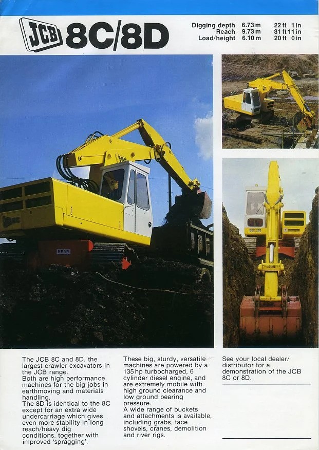 JCB 8D excavator specs & dimensions (1972 - 1977) | Diggers | LECTURA Specs