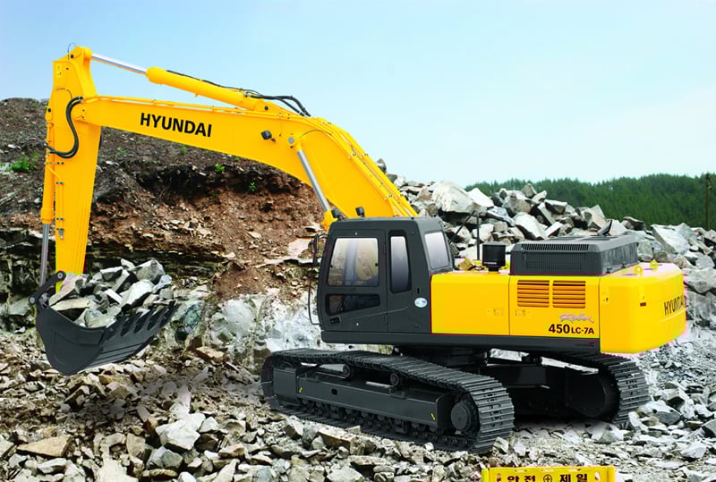 Hyundai R 450 LC 7A excavator specs & dimensions (2007 - 2010 ...