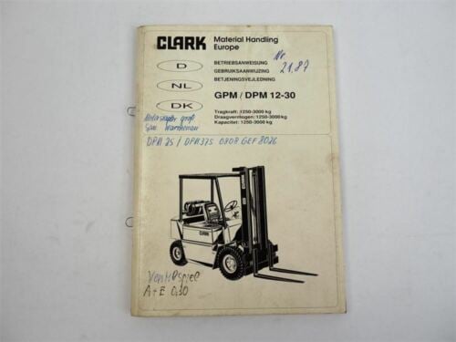 Clark DPM 12 diesel forklift specs & dimensions (1992 - 1997) | Lift ...