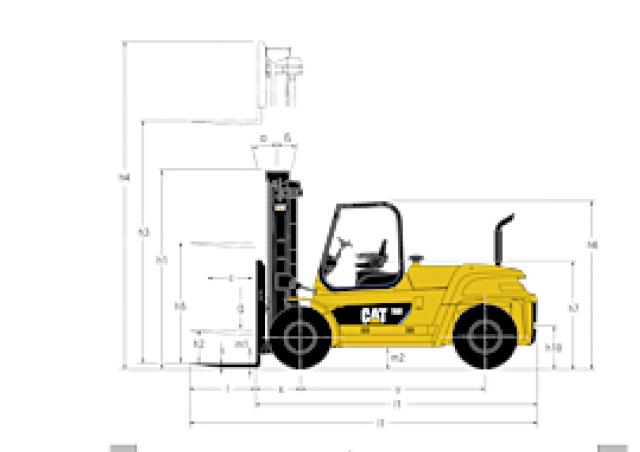 Caterpillar DP120N diesel forklift specs & dimensions (2010 - 2014 ...