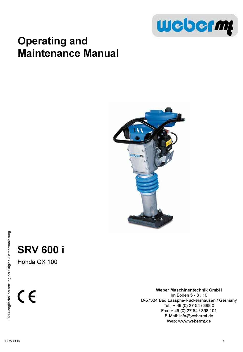 weber mt SRV 600 i Specifications & Technical Data (2014-2019) | LECTURA Specs