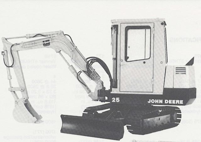 John Deere Construction 25 excavator specs & dimensions (1989 - 2021 ...