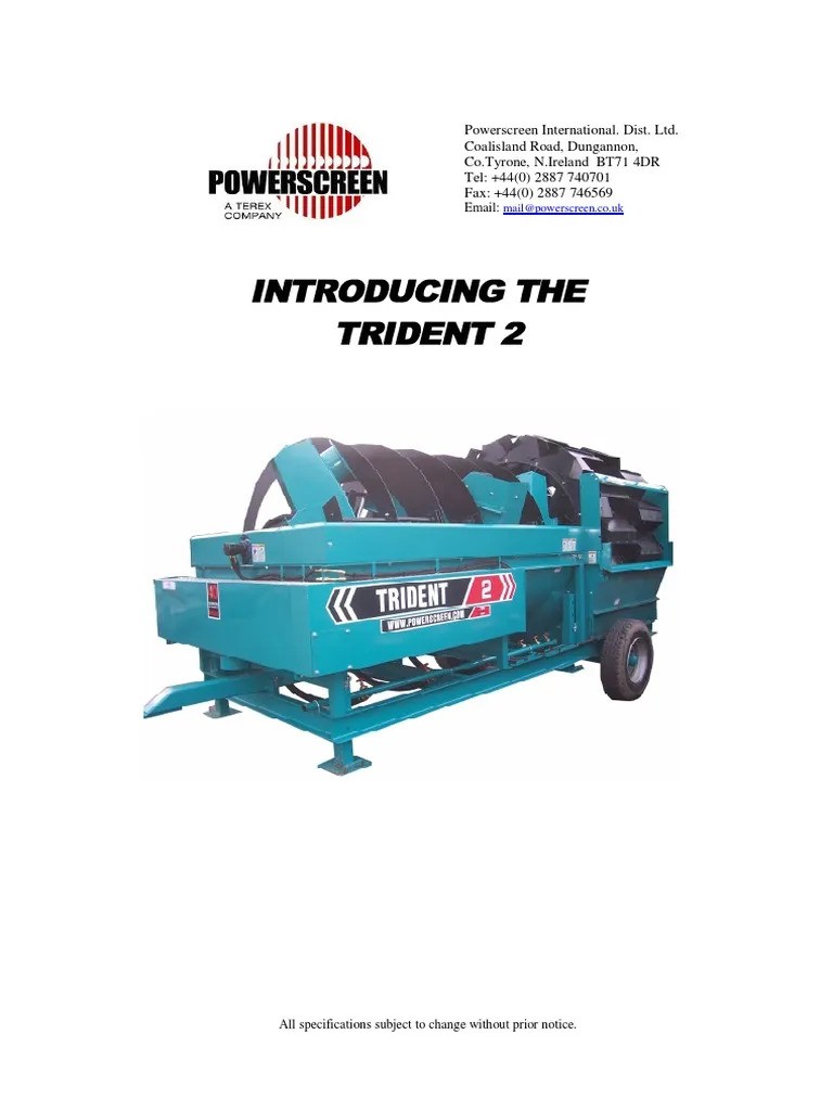 Powerscreen PS Trident 2 screener specs & dimensions (1996 - 2013 ...