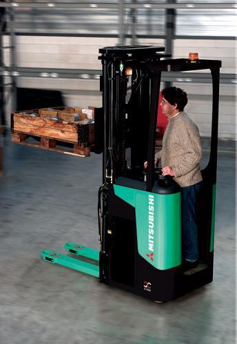 Mitsubishi SBR 12 N 2 Stand up rider pallet stacker specs (2012 - 2017 ...