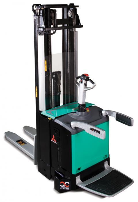 Mitsubishi SBV 12 N Stand up rider pallet stacker specs & dimensions ...