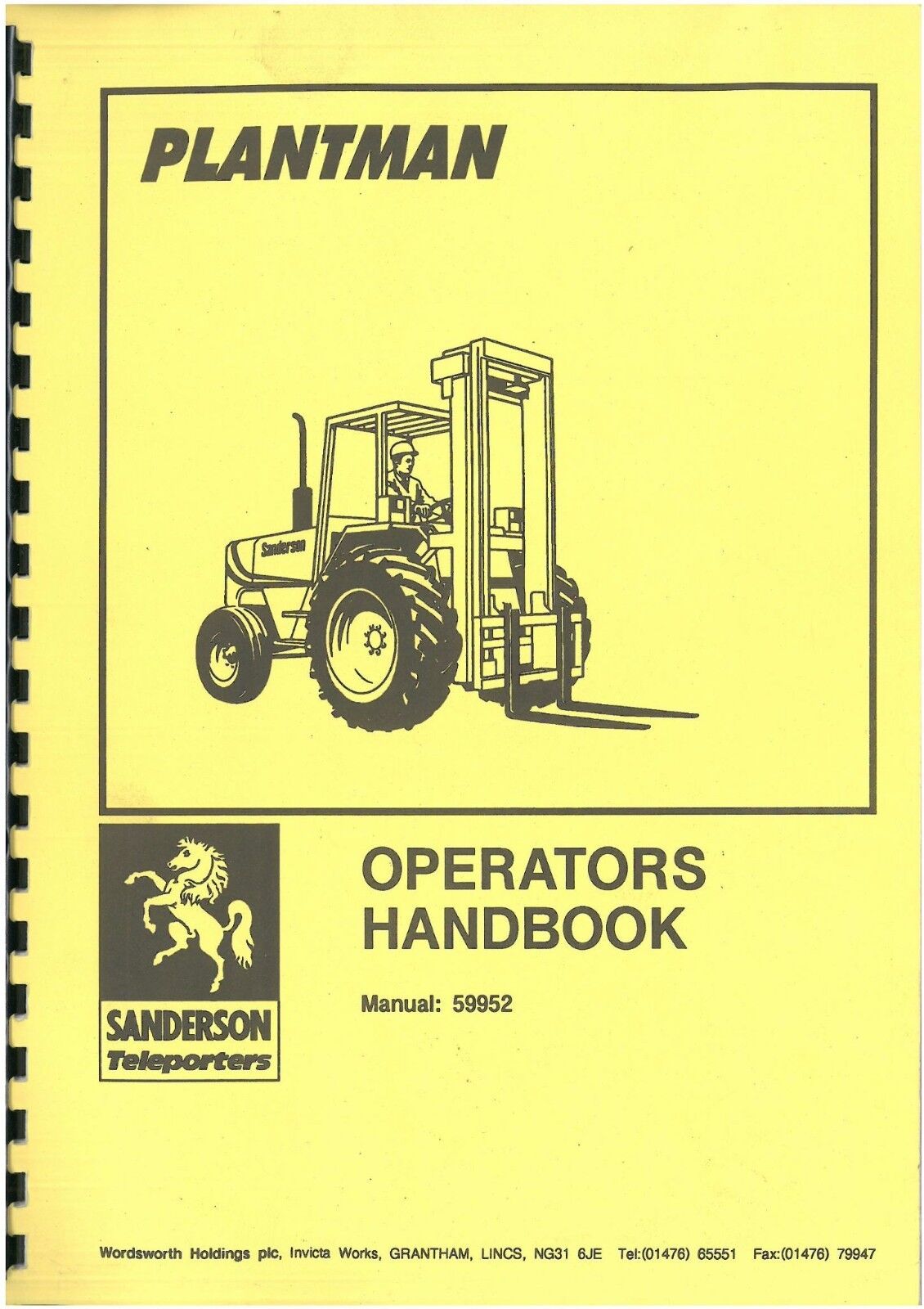 Sanderson Plantman 50 rough terrain forklift specs & dimensions (1996 ...