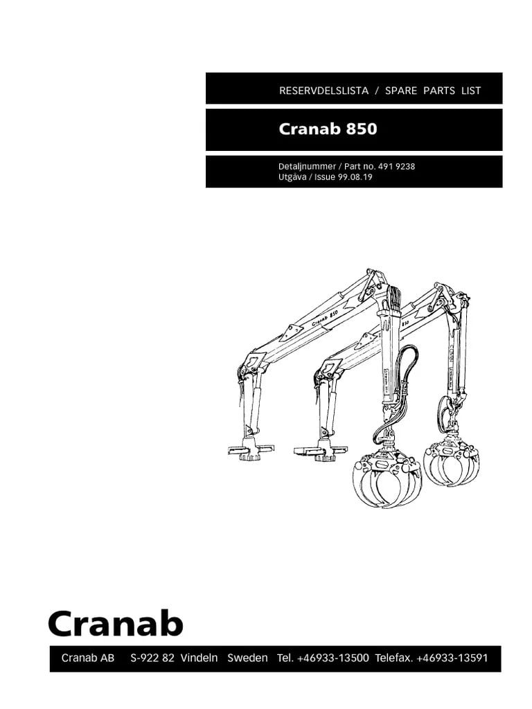 Cranab Cranab 850 Combi Specifications & Technical Data (1999-2001 ...