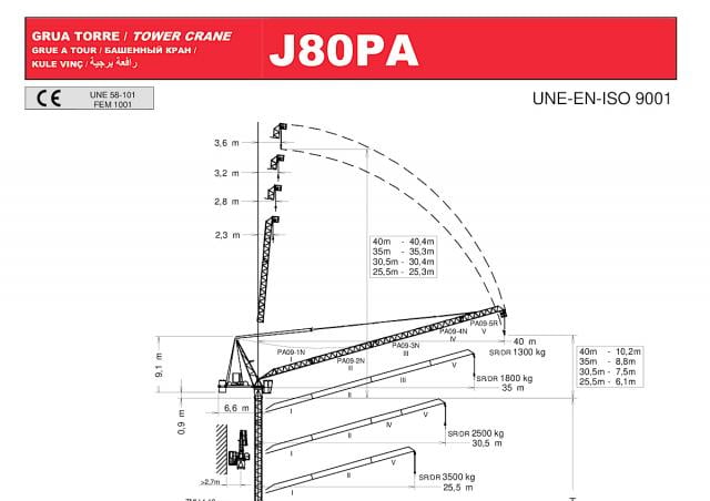 Jaso J80PA crane - load chart, specs & dimensions (2017 - 2025 ...