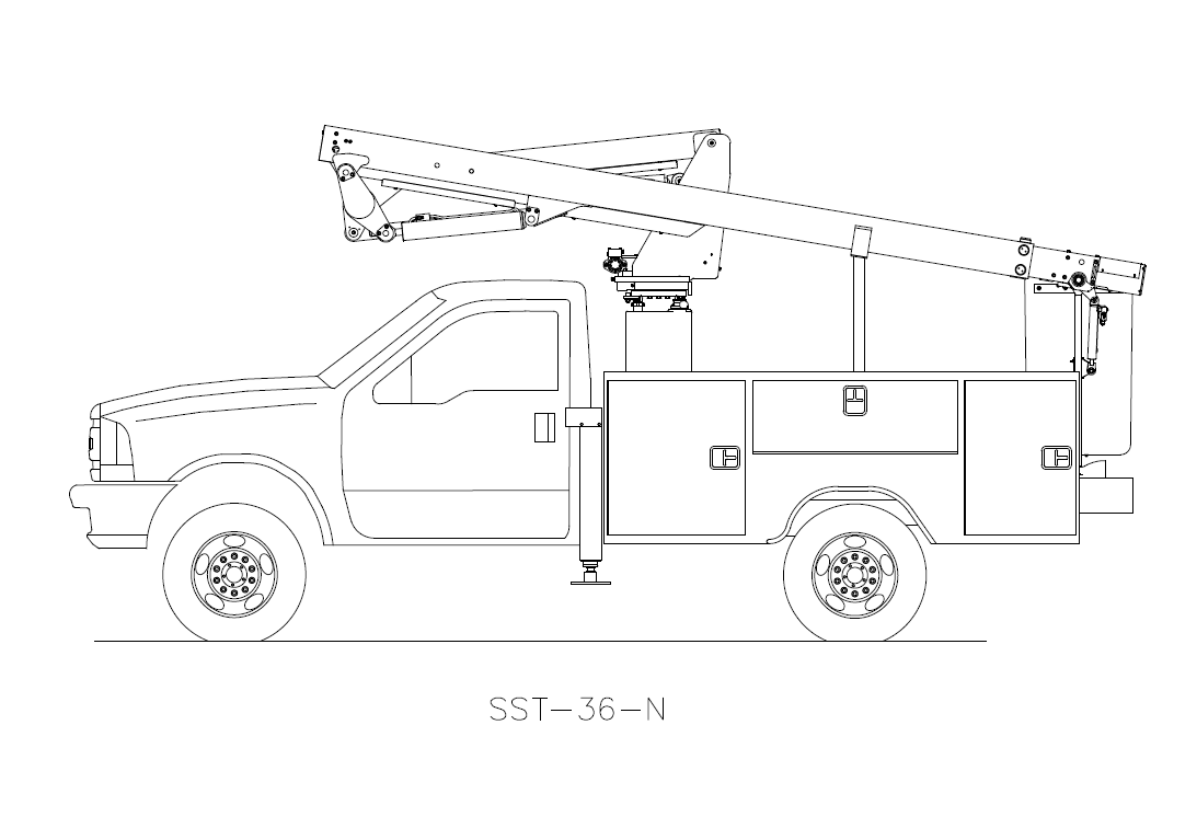 Versalift SST-36-N Specs & Dimensions (2017 - 2025) | Trailer Mounted Articulating Boom Lifts ...