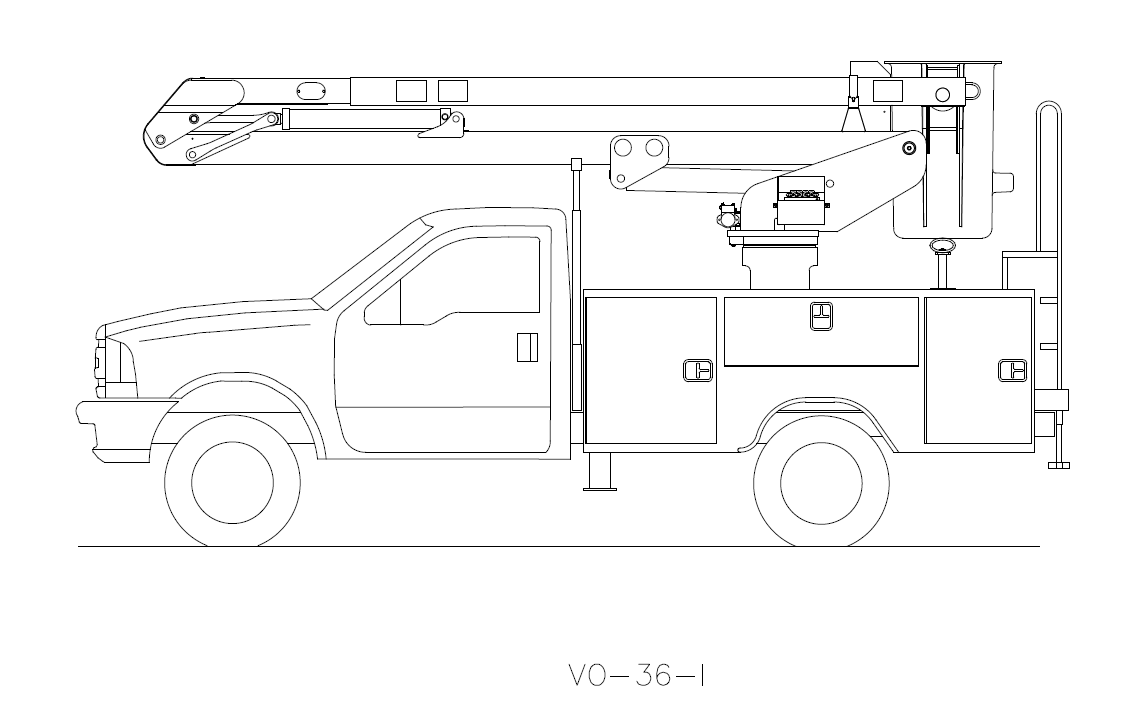Versalift VO-36-I Specs & Dimensions (2017 - 2025) | Trailer Mounted Articulating Boom Lifts ...