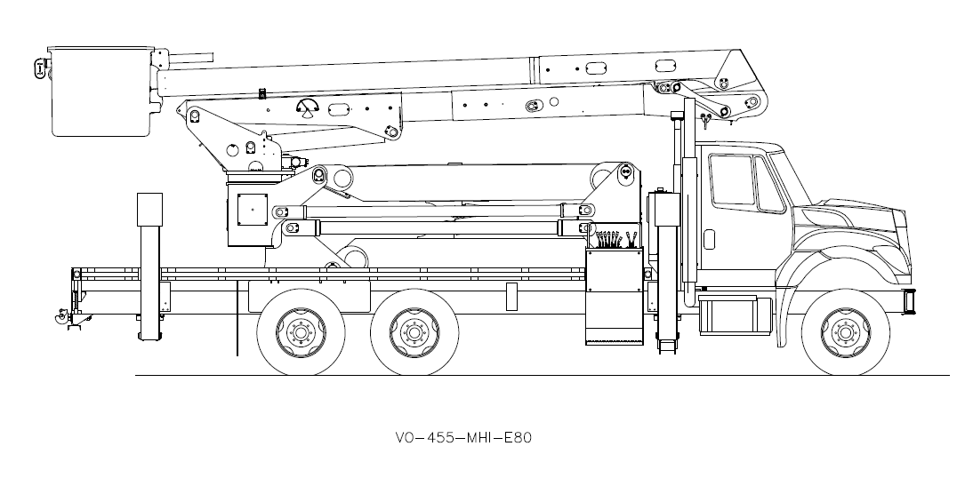 Versalift VO-455MHI-E80 ELEVATOR Specs & Dimensions (2017 - 2026 ...