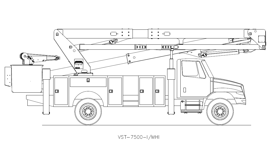 Versalift VST-7500-MHI Specs & Dimensions (2017 - 2025) | Trailer Mounted Articulating Boom ...