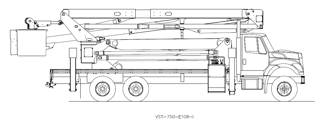 Versalift VST-7500I-E108 ELEVATOR Specs & Dimensions (2017 - 2025) | Trailer Mounted ...