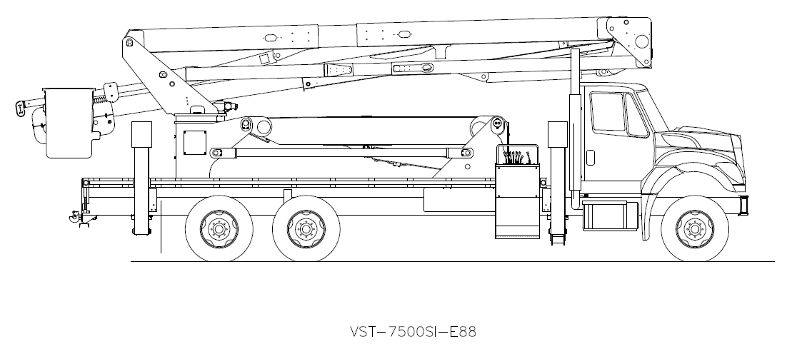Versalift VST-7500SI-E88 ELEVATOR Specs & Dimensions (2017 - 2025) | Trailer Mounted ...