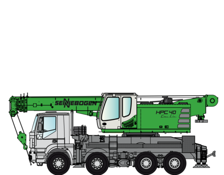 Sennebogen HPC 40 crane - load chart, specs & dimensions (2017 - 2020 ...