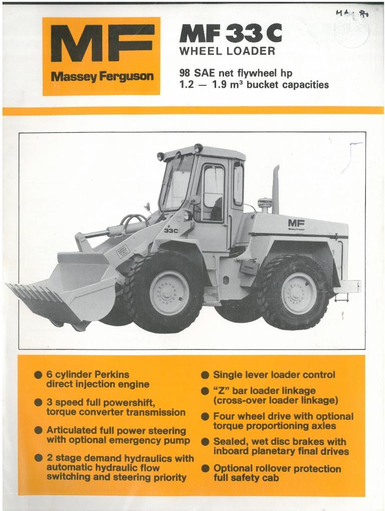 Massey Ferguson MF 33C Wheel Loader Specs & Dimensions (1975 - 2025 ...