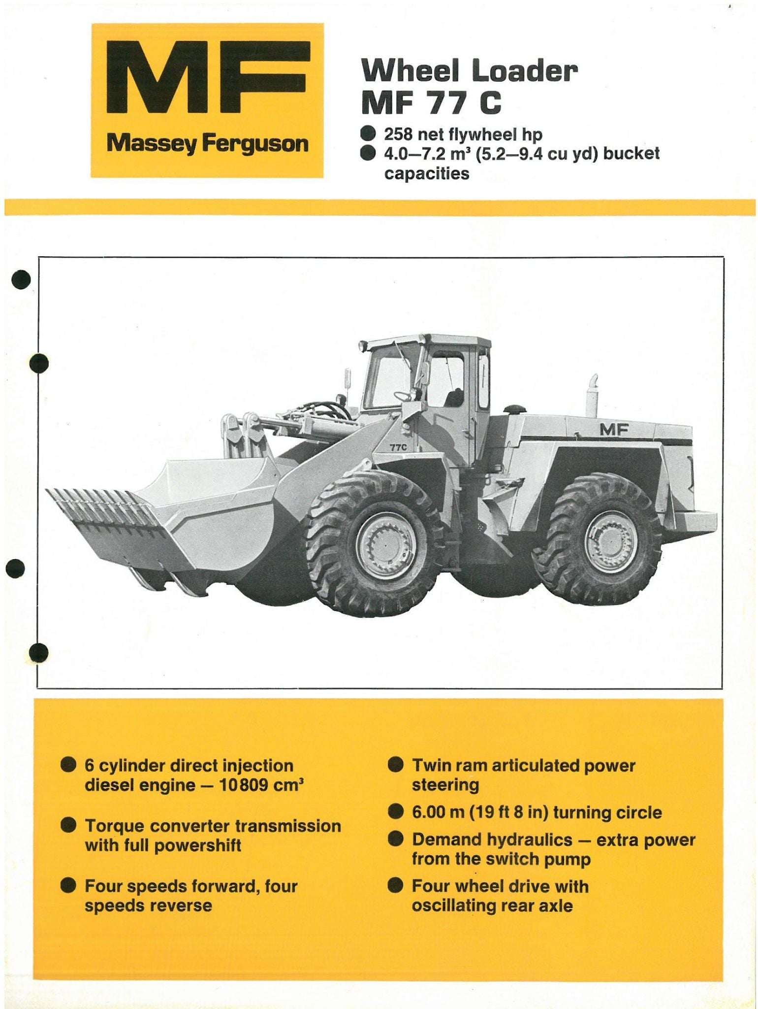 Massey Ferguson MF 77C Wheel Loader Specs & Dimensions (1975 - 2025 ...
