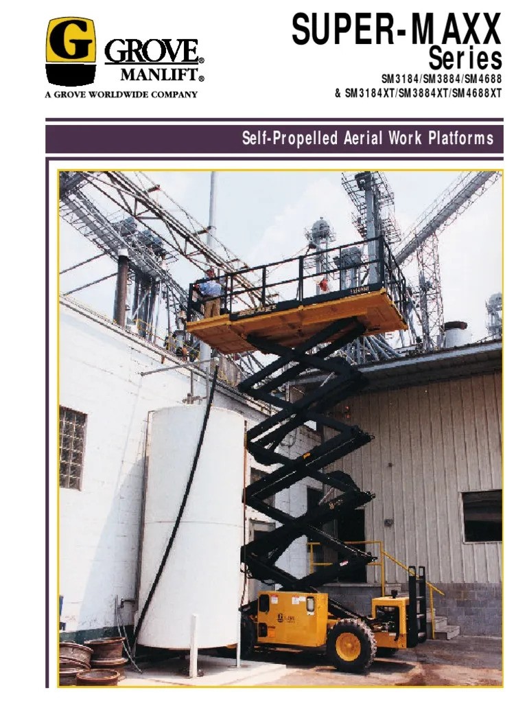 Grove-Manlift SM 3184 XT Specs & Dimensions (1992 - 1999) | Wheeled ...